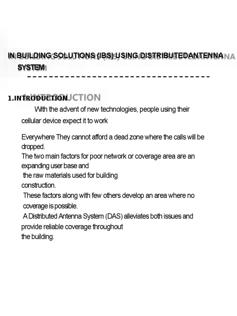 Ibs Distributed Antennas | PDF | Antenna (Radio) | Broadcasting