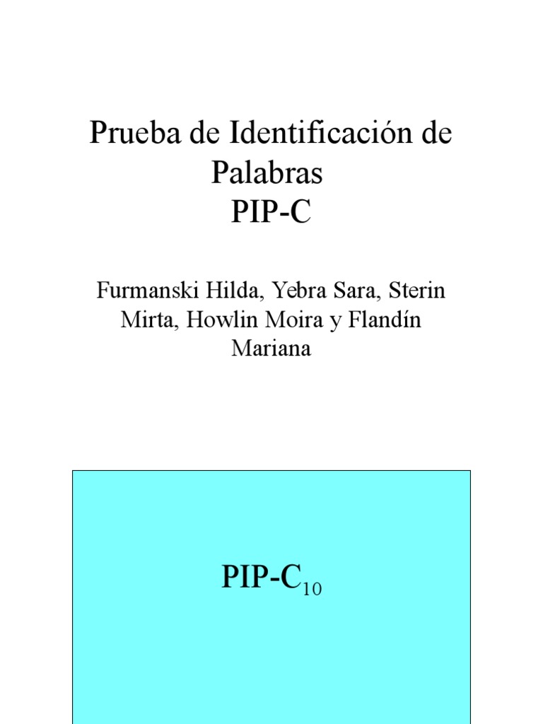Prueba PIP-C Adaptada para México | PDF