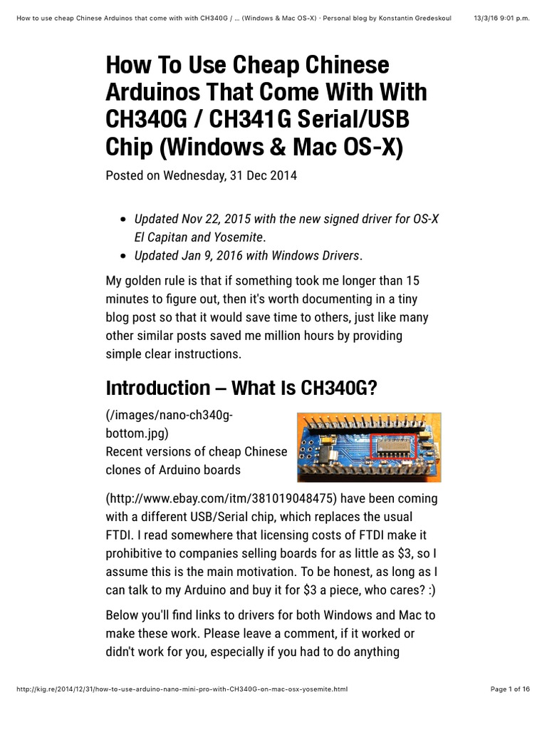 How To Use Cheap Chinese Arduinos That Come With With CH340G: CH341G ...