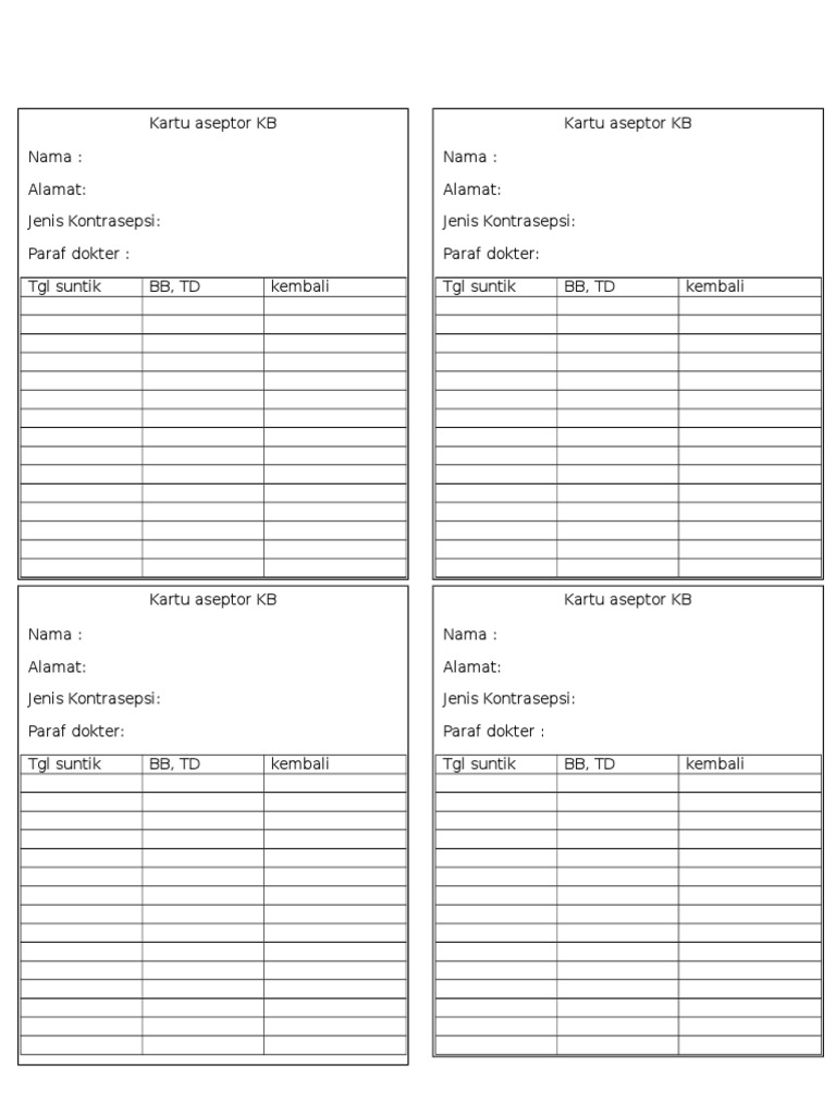 Kartu KB | PDF