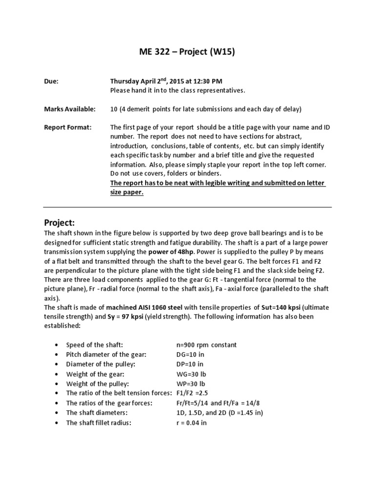 ME 322 Project | PDF | Gear | Belt (Mechanical)