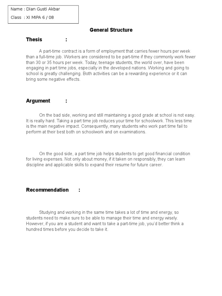 (English Task) Exposition Teks | PDF | Part Time Contract | Employment