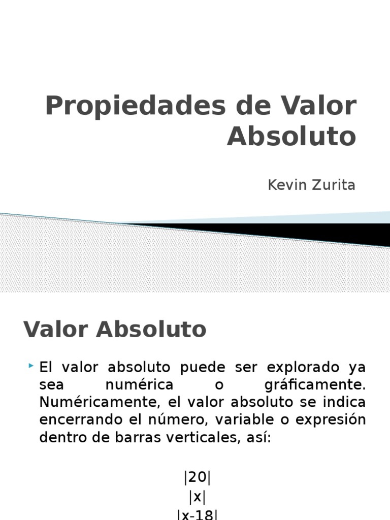 Propiedades del Valor Absoluto | PDF | Multiplicación | Álgebra abstracta