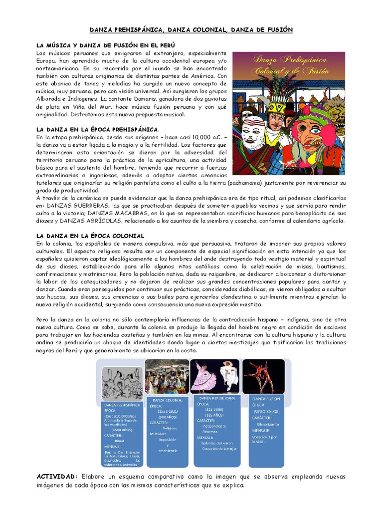 Danza Prehispanica Colonial Danza de Fusion | PDF | Perú | Era precolombina