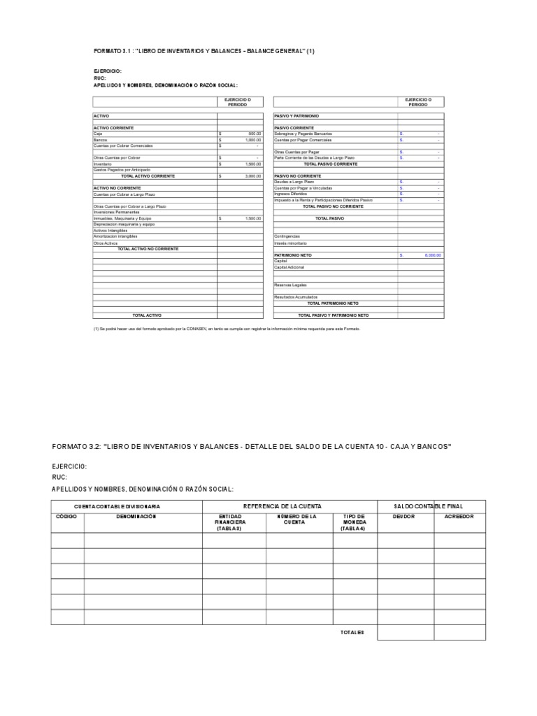Formato de Balance General | Compartir (Finanzas) | Contabilidad ...