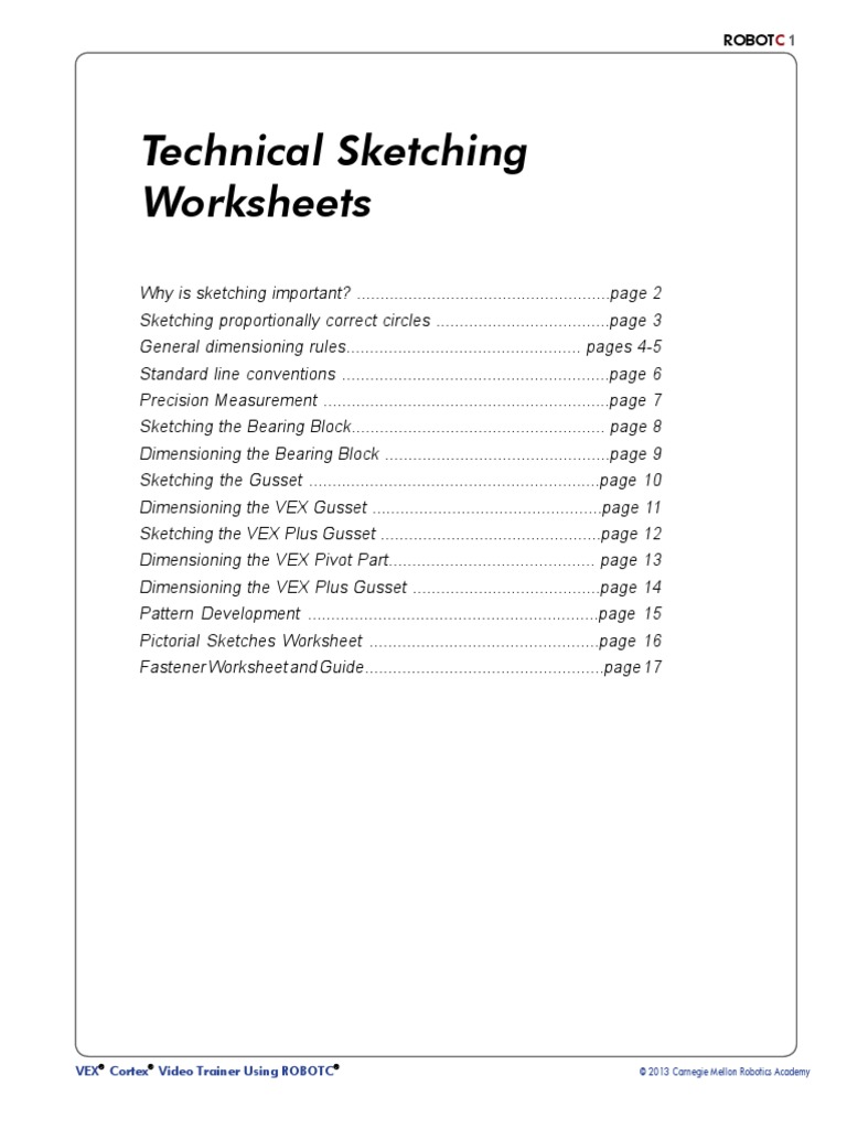 Technical Sketching Worksheets | PDF | Screw | Nut (Hardware)