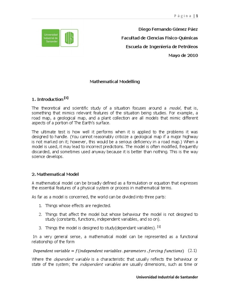 Mathematical Modelling Pdf Mathematical Model Nonlinear System