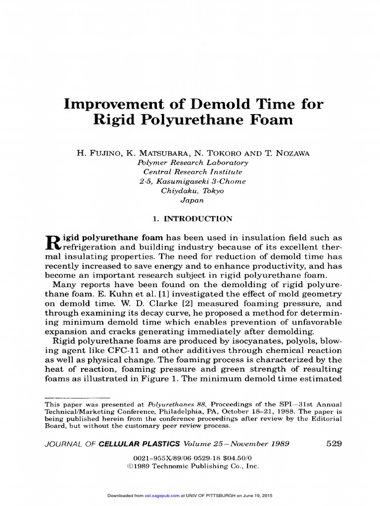 Reducing Demold Time in Polyurethane Foam | PDF | Polyurethane ...