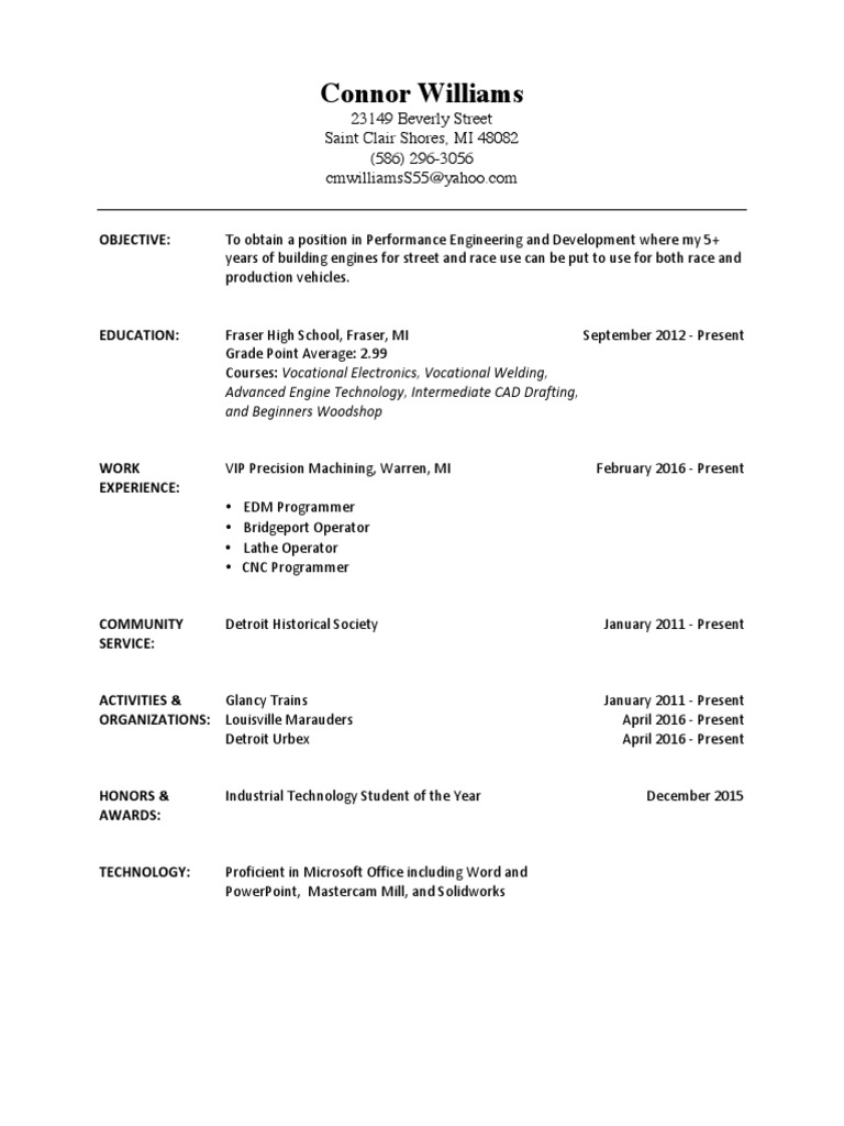 Connor Williams Resume | PDF