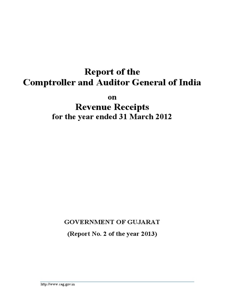 Revenue Receipts Form CAG | PDF | Value Added Tax | Taxes