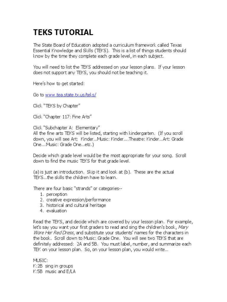 Tek S Tutorial | PDF | Lesson Plan | Educational Assessment