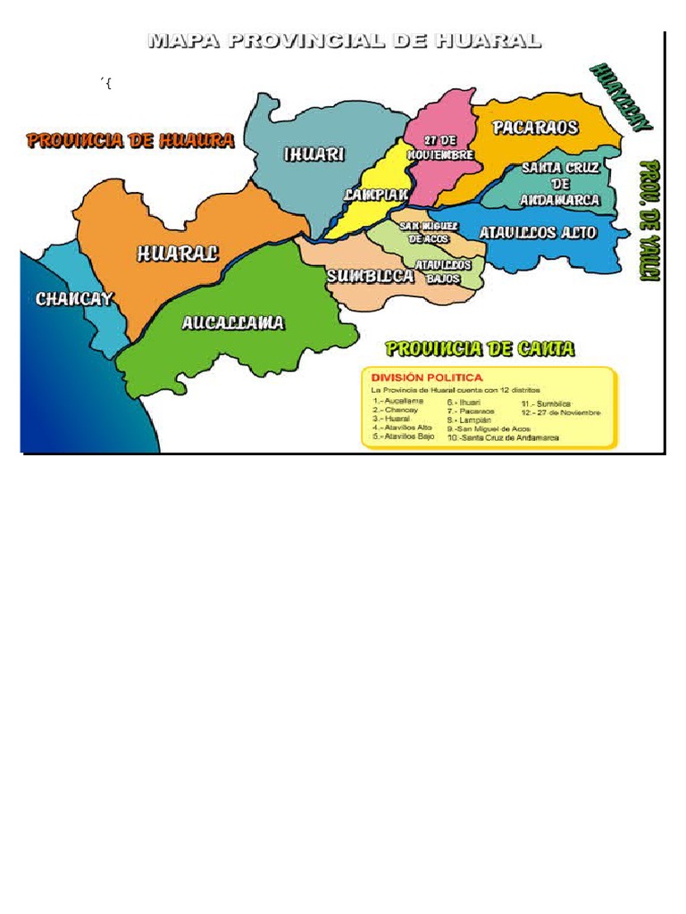 HUARAL MAPA y Distritos | PDF