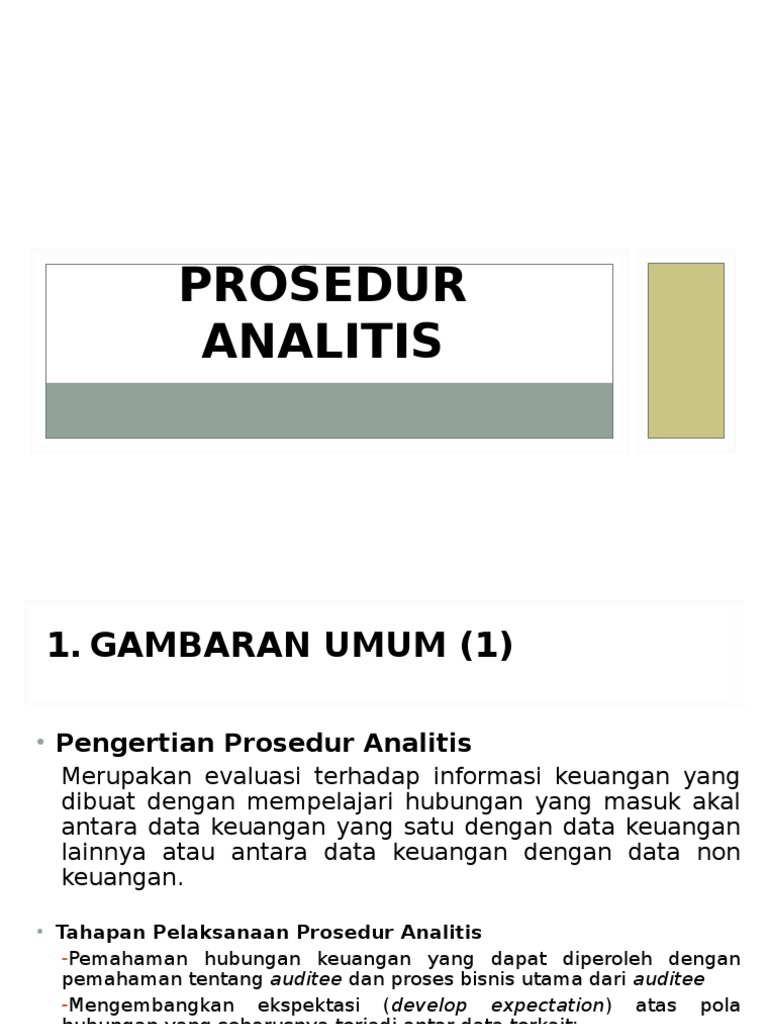Prosedur Analitis | PDF