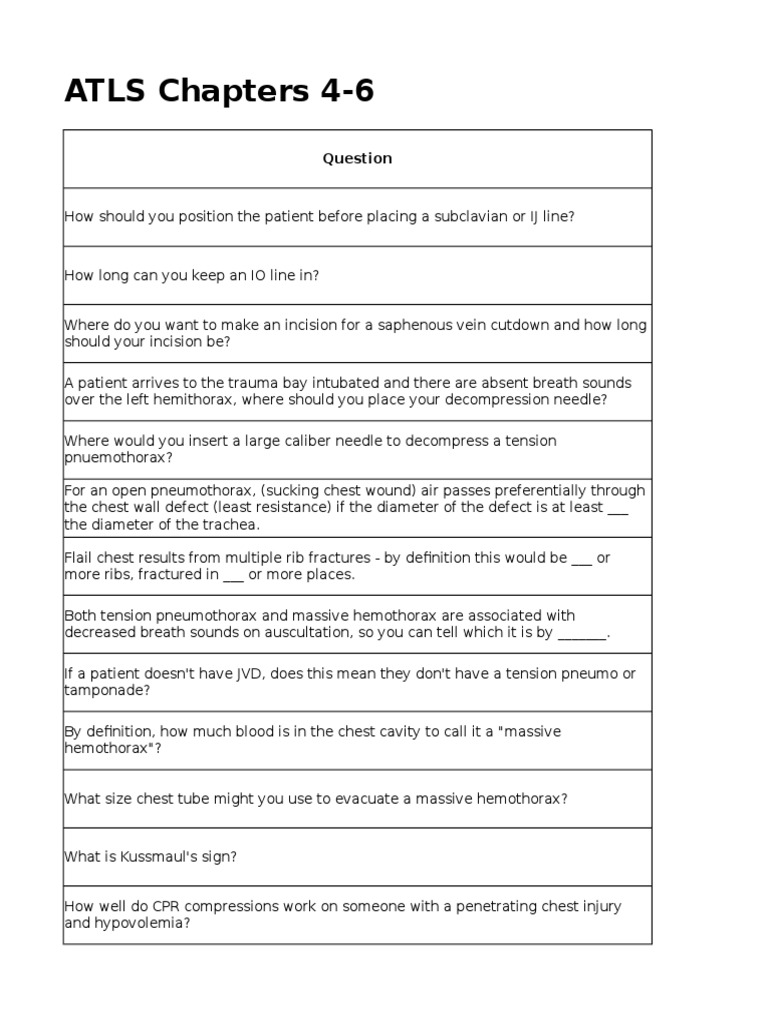 Bab 4-6 ATLS | PDF | Thorax | Major Trauma
