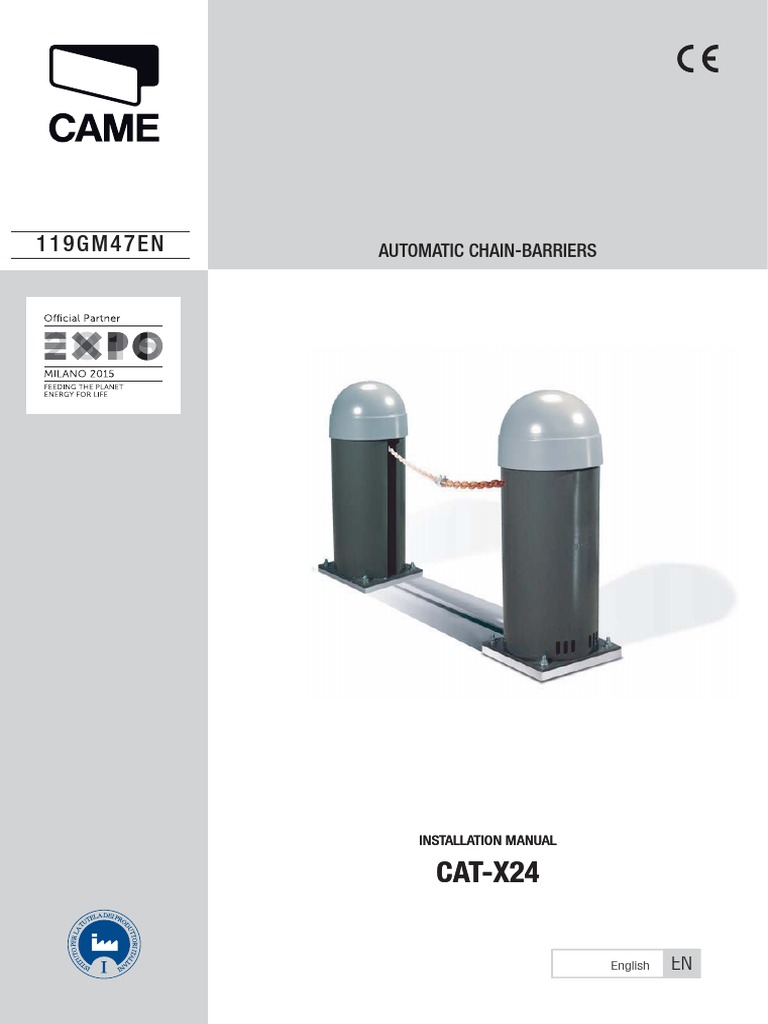 119GM47EN Automatic Chain Barrier 24v | PDF | Cable | Power Supply