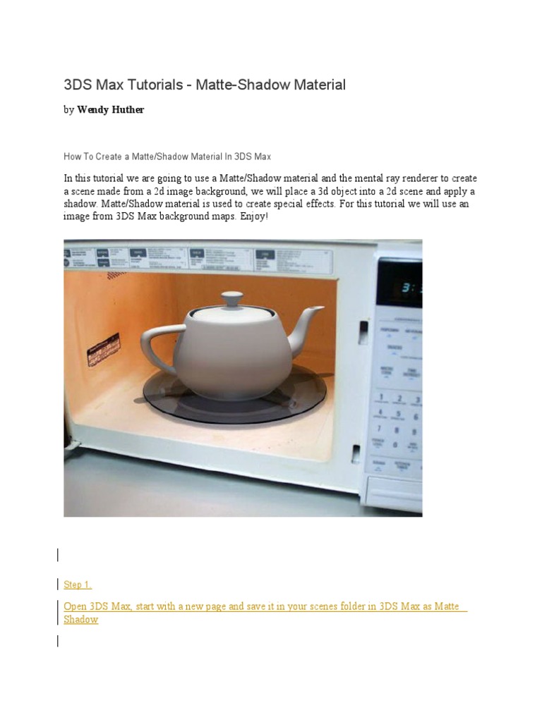 3DS Max Tutorials | PDF | Keyboard Shortcut | Rendering (Computer Graphics)