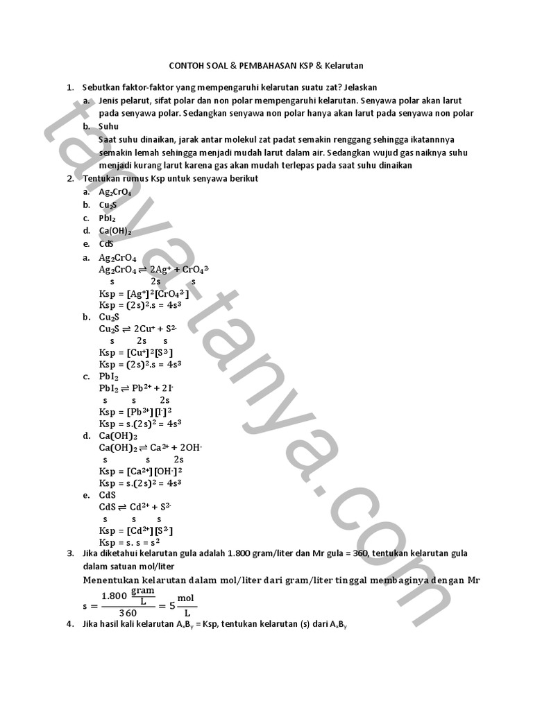 Contoh Soal KSP PDF | PDF
