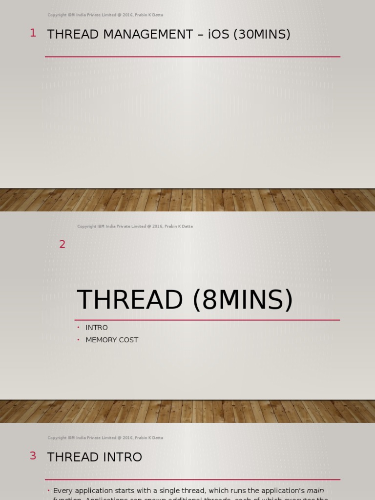 Thread Management - Ios (30mins) | PDF | Thread (Computing) | Process ...