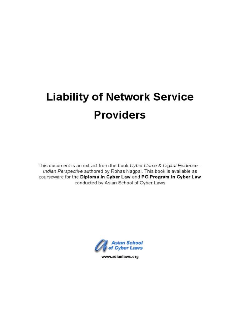 Liability Network Service Providers | PDF | Internet Service Provider ...