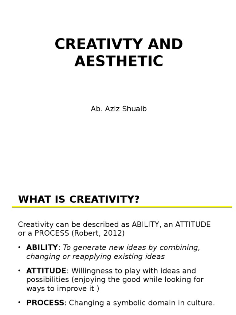 Creativity and Aesthetic | PDF | Creativity | Mind
