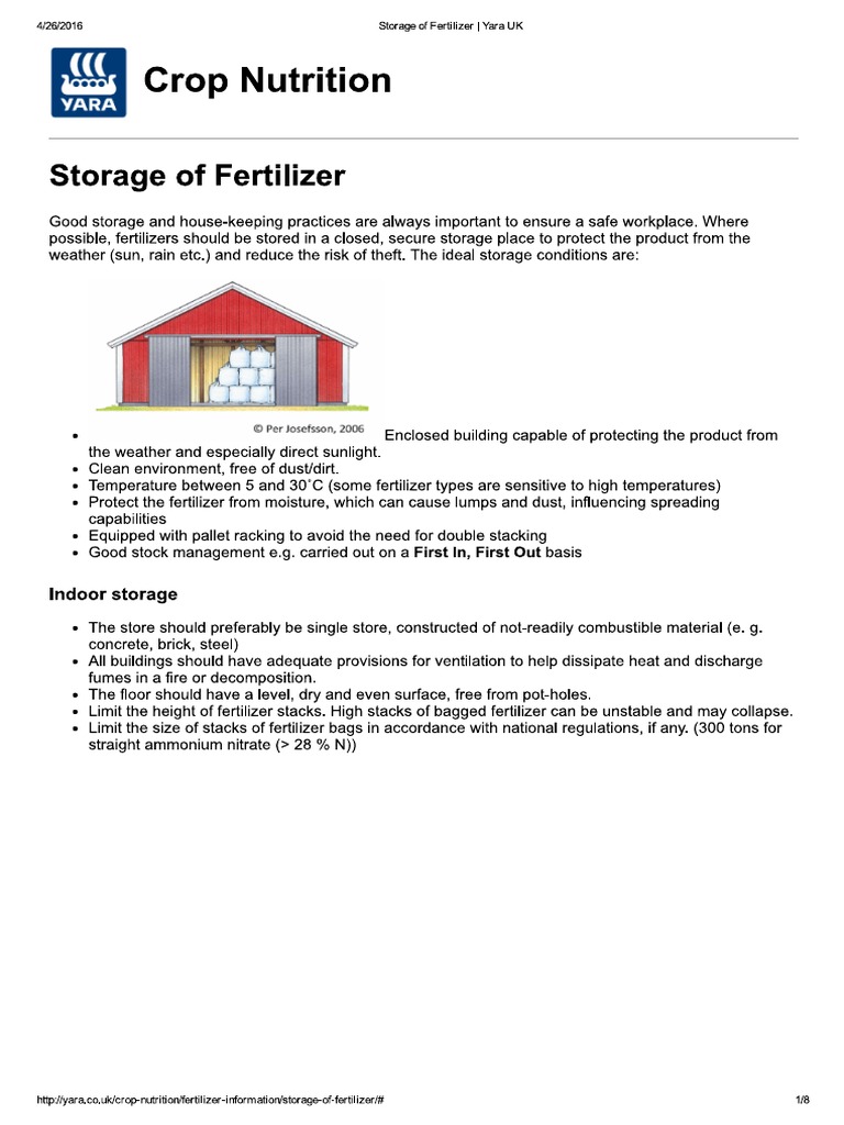 Fertilizer Storage - Yara UK | PDF