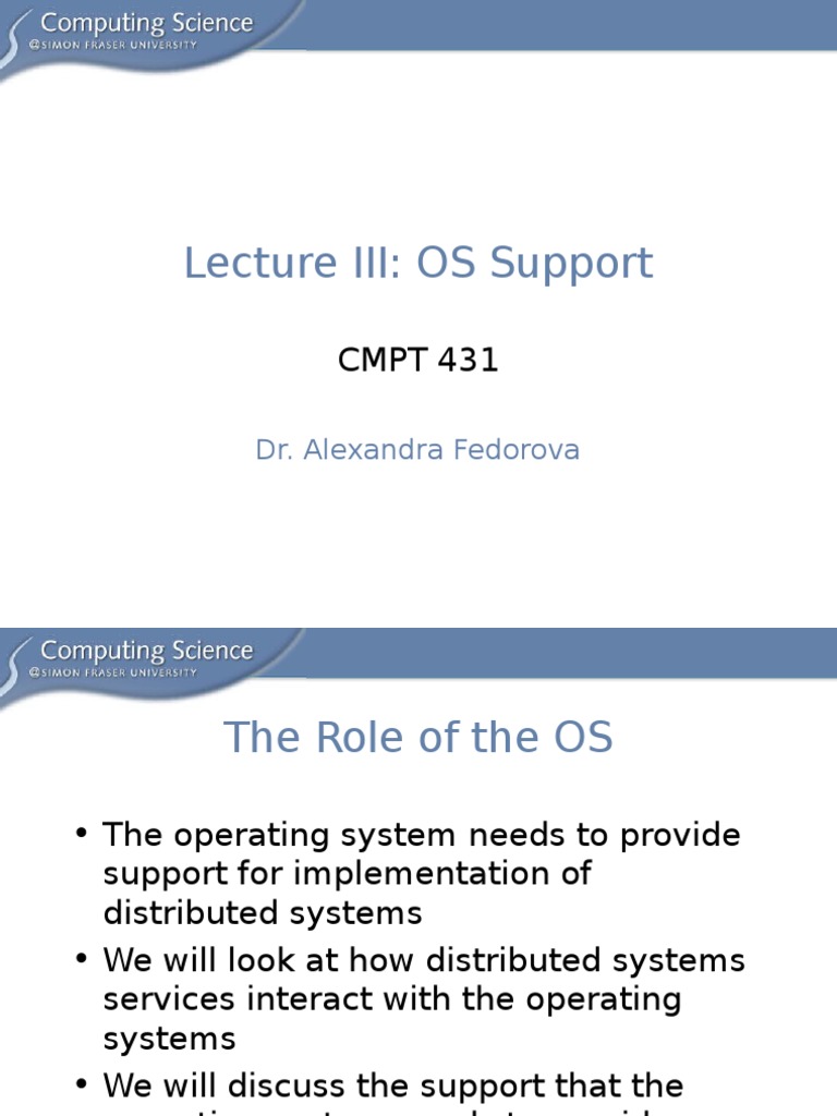 Lecture3 Os Support | PDF | Thread (Computing) | Scheduling (Computing)