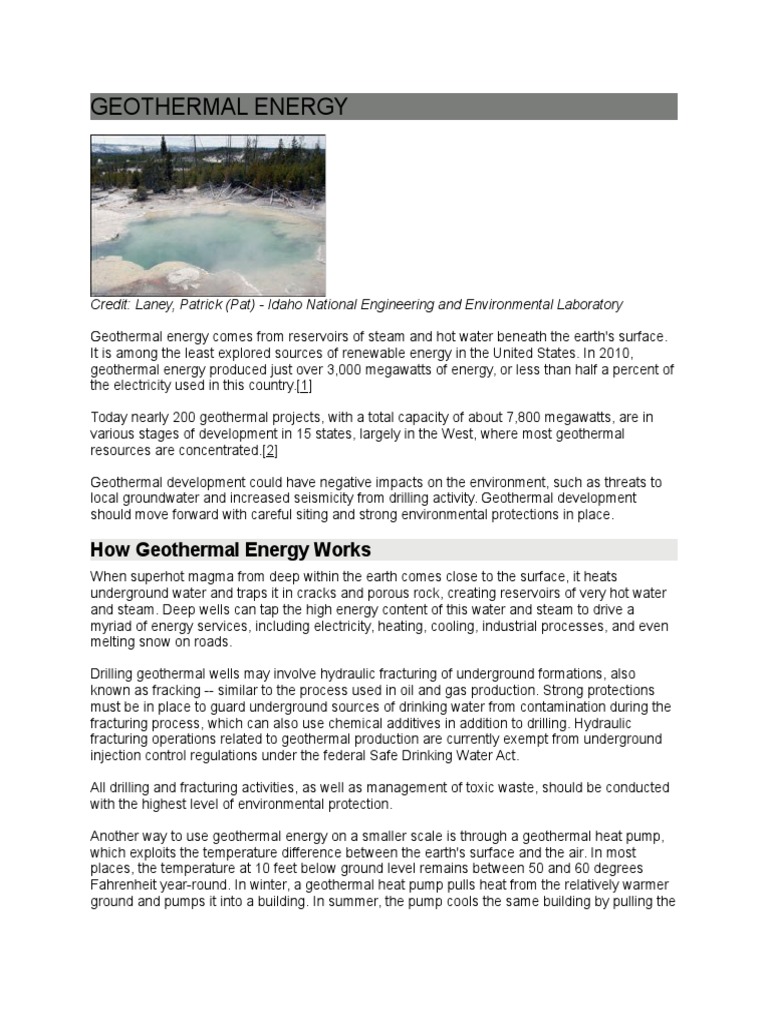 How Geothermal Energy Works | PDF | Geothermal Energy | Hydraulic ...