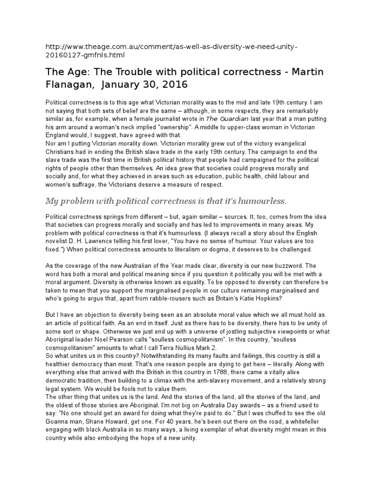 The Age - The Trouble With Political Correctness | PDF | Victorian Era ...