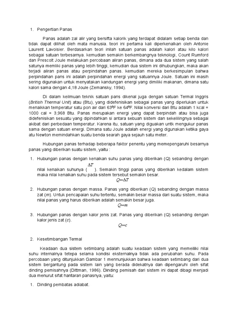 Pengertian Panas | PDF
