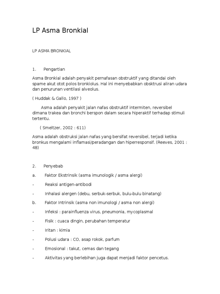LP Asma Bronkial | PDF | Sains & Matematika