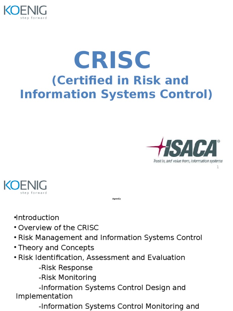 Crisc: (Certified in Risk and Information Systems Control) | PDF | Risk ...