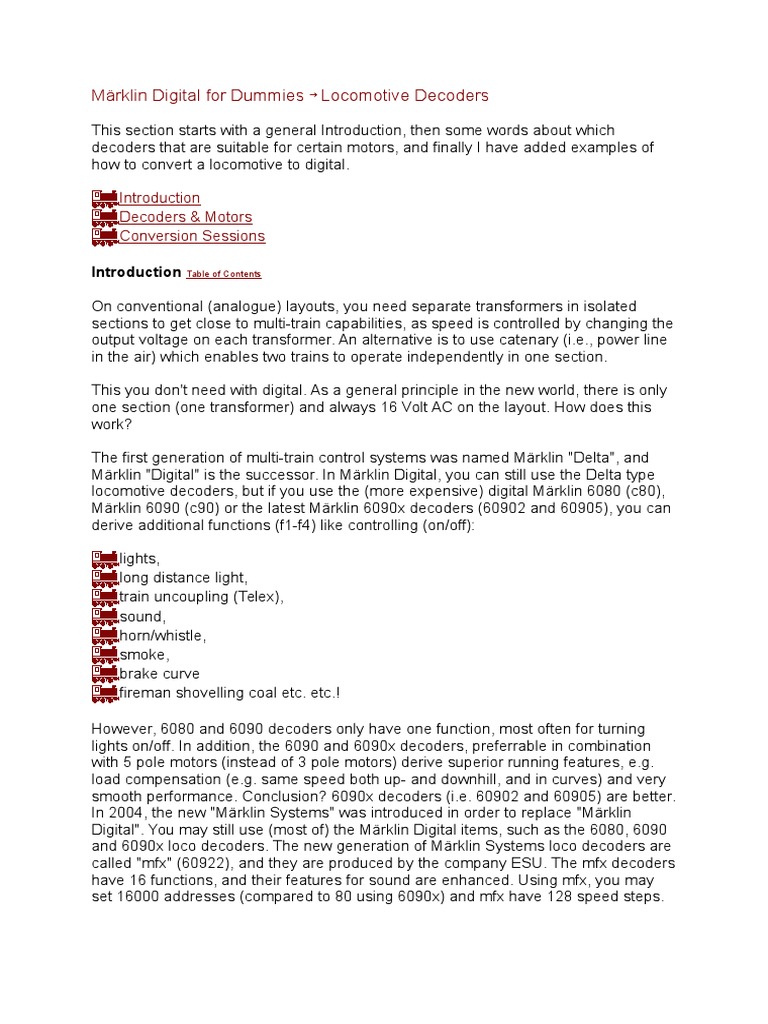 Marklin Digital For Dummies | PDF | Electrical Engineering | Electricity