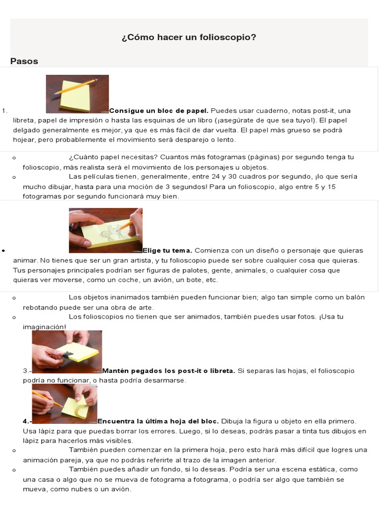 Cómo Hacer Un Folioscopio | PDF | Animación | Ocio