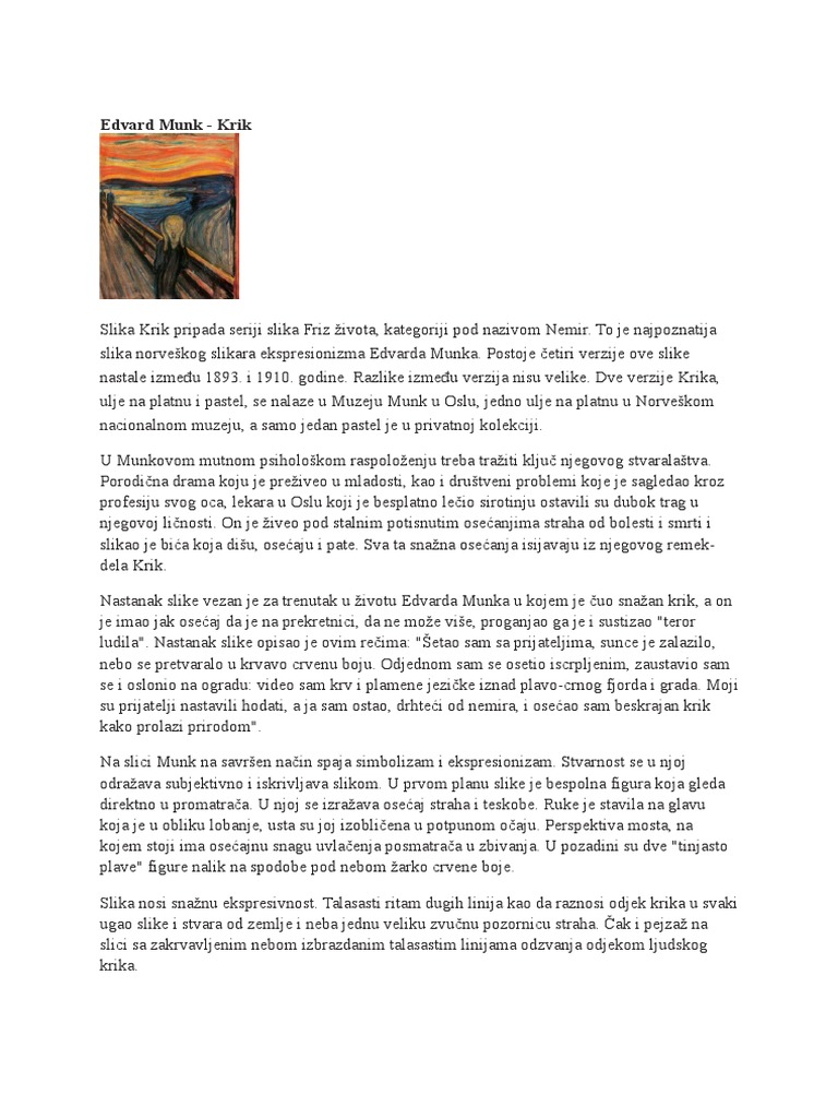 Edvard Munk - KRIK | PDF