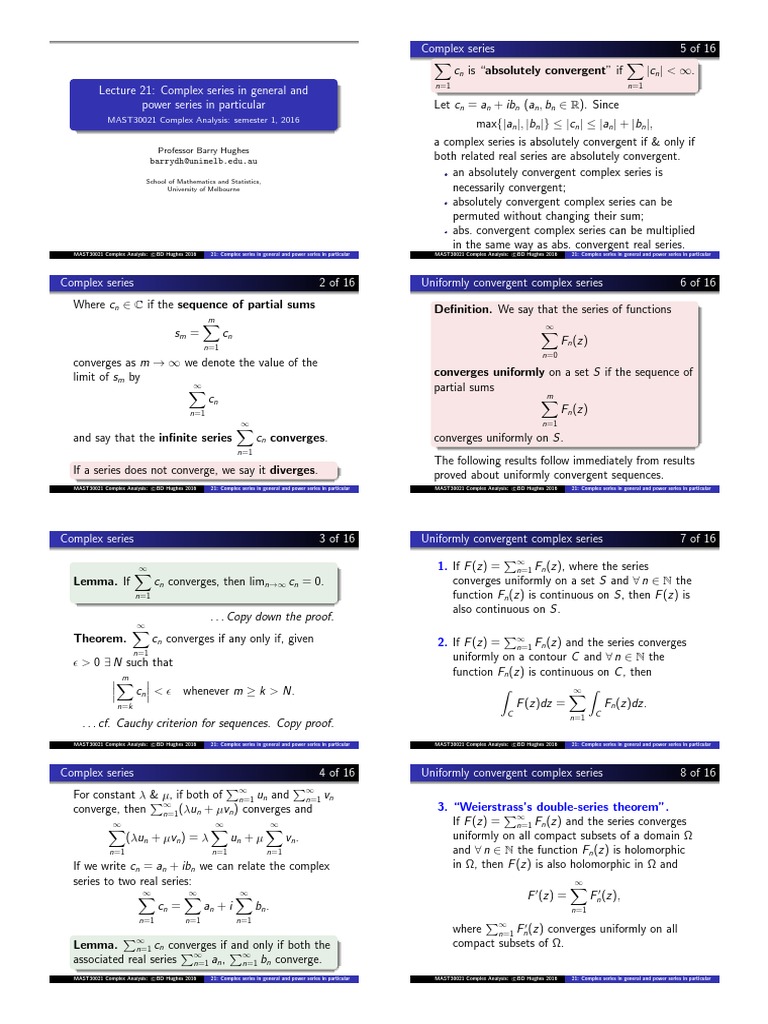 Lecture21 LMS 2016 Sem1 | PDF | Series (Mathematics) | Power Series