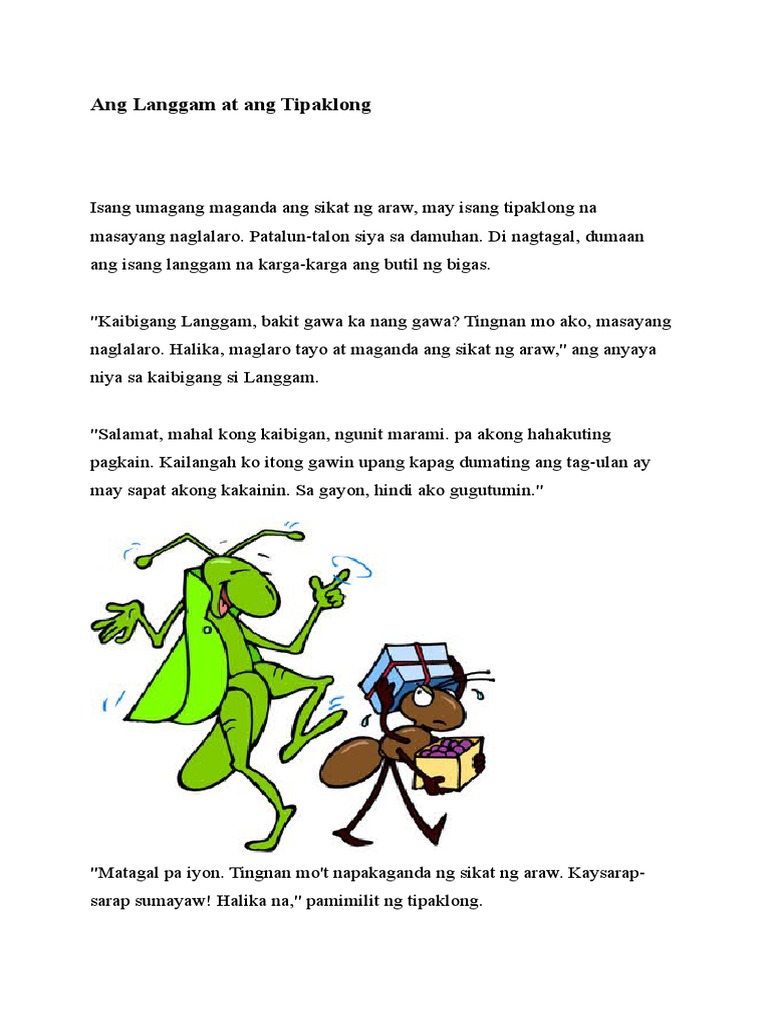 Ang Langgam at Ang Tipaklong 2 | PDF
