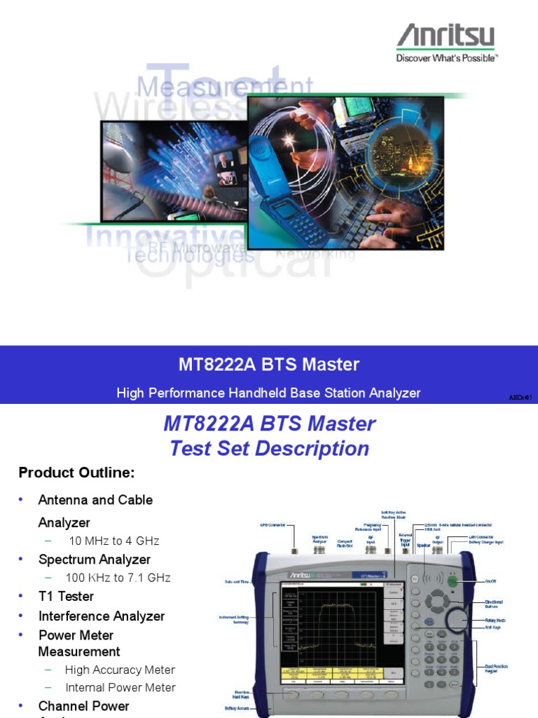 MT8222A BTS Master Analyzer Overview | PDF | Transmission Line | Global ...