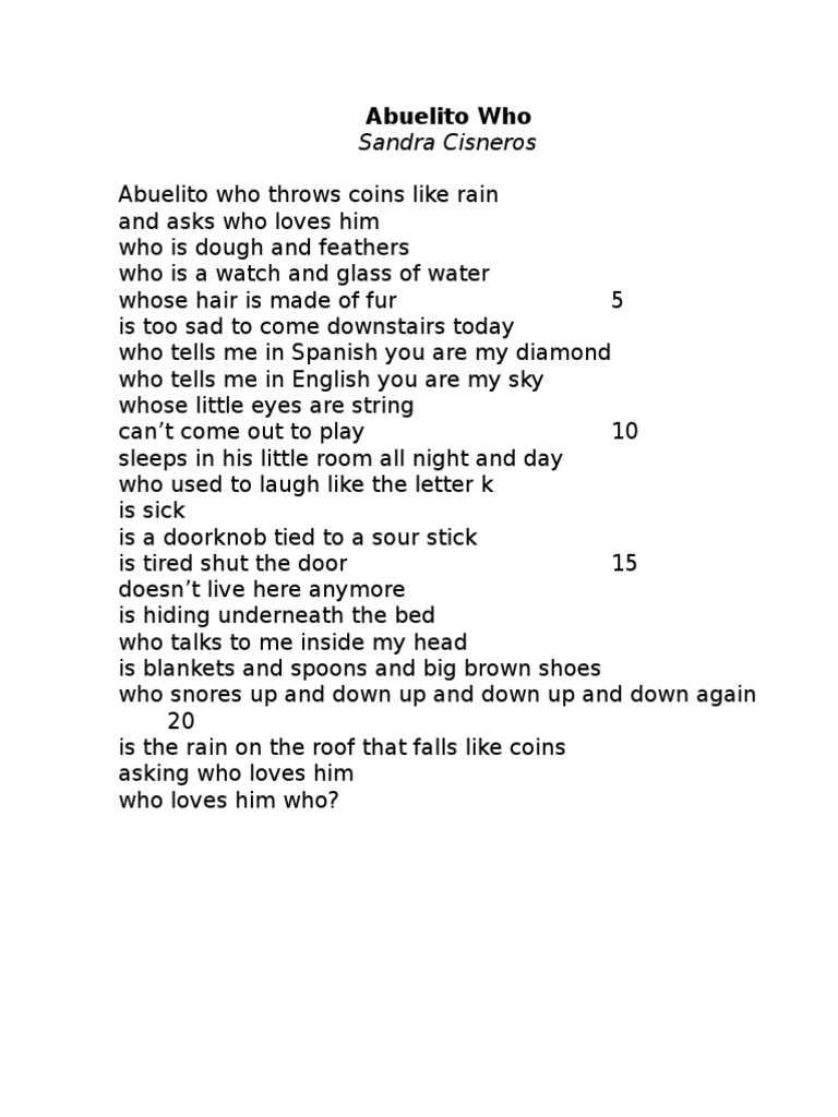 Sandra Cisneros: Abuelito Who | PDF | Poetry | Semiotics