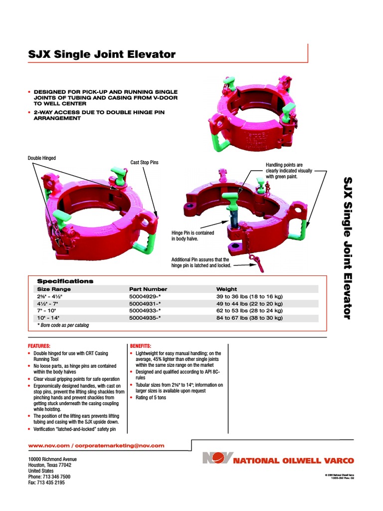 SJX Single Joint Elevator | PDF