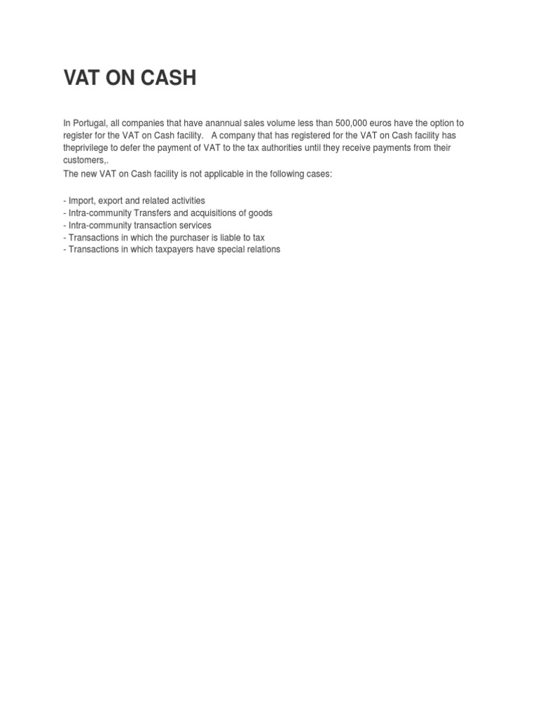 VAT On Cash | PDF | Value Added Tax | Receipt