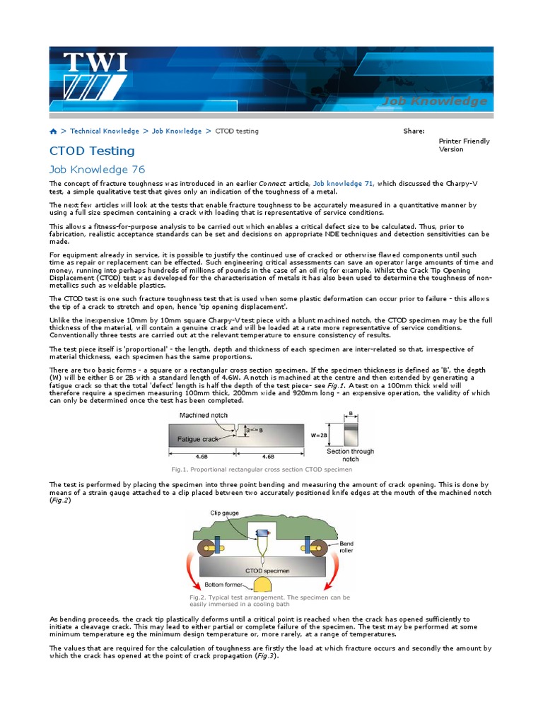 CTOD Testing | Fracture | Fracture Mechanics
