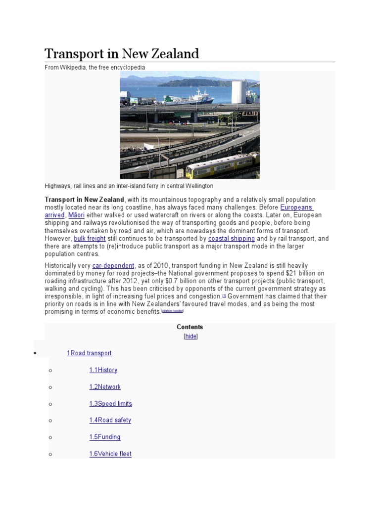 Transport in New Zealand Eng Ver | PDF | Transportation Engineering ...