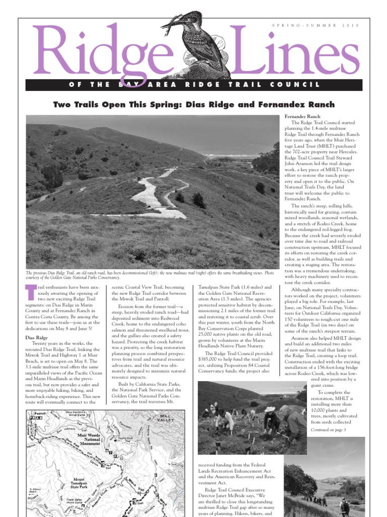 Ridge Lines Newsletter, Spring-Summer 2010 Bay Area Ridge Trail Council ...