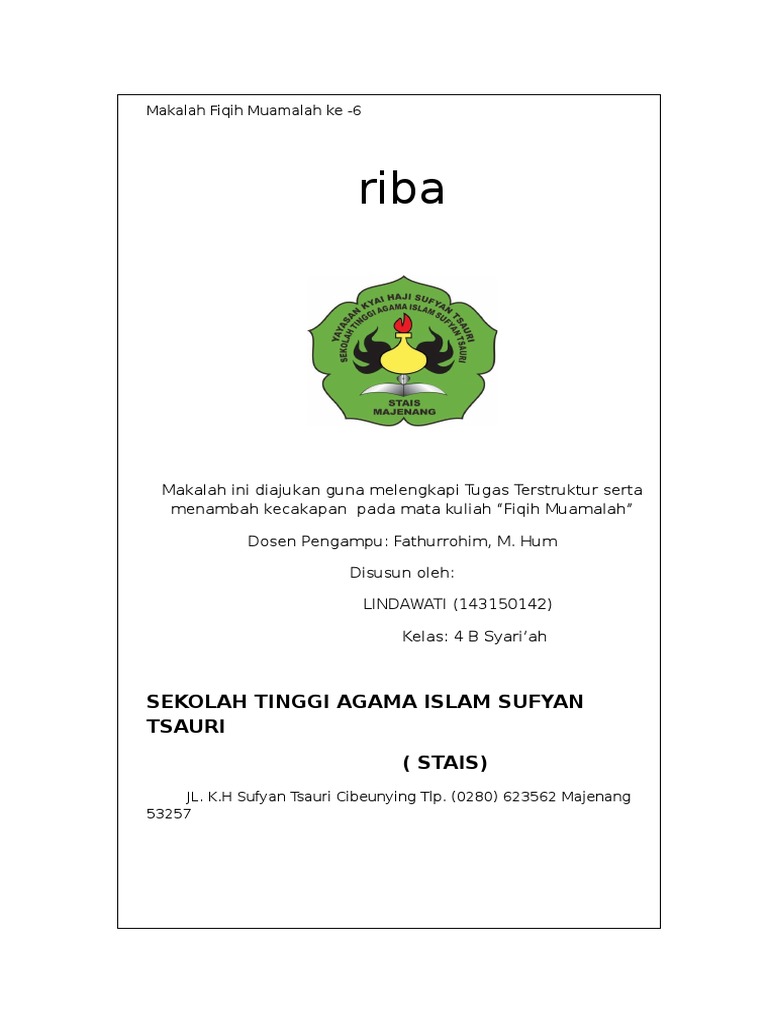 Fiqih Muamalah (Riba) | PDF
