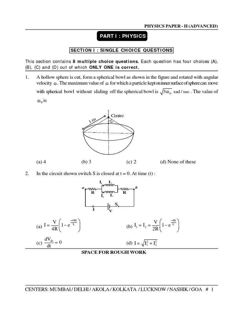 Physics Paper - II | PDF | Prism | Kinetic Energy