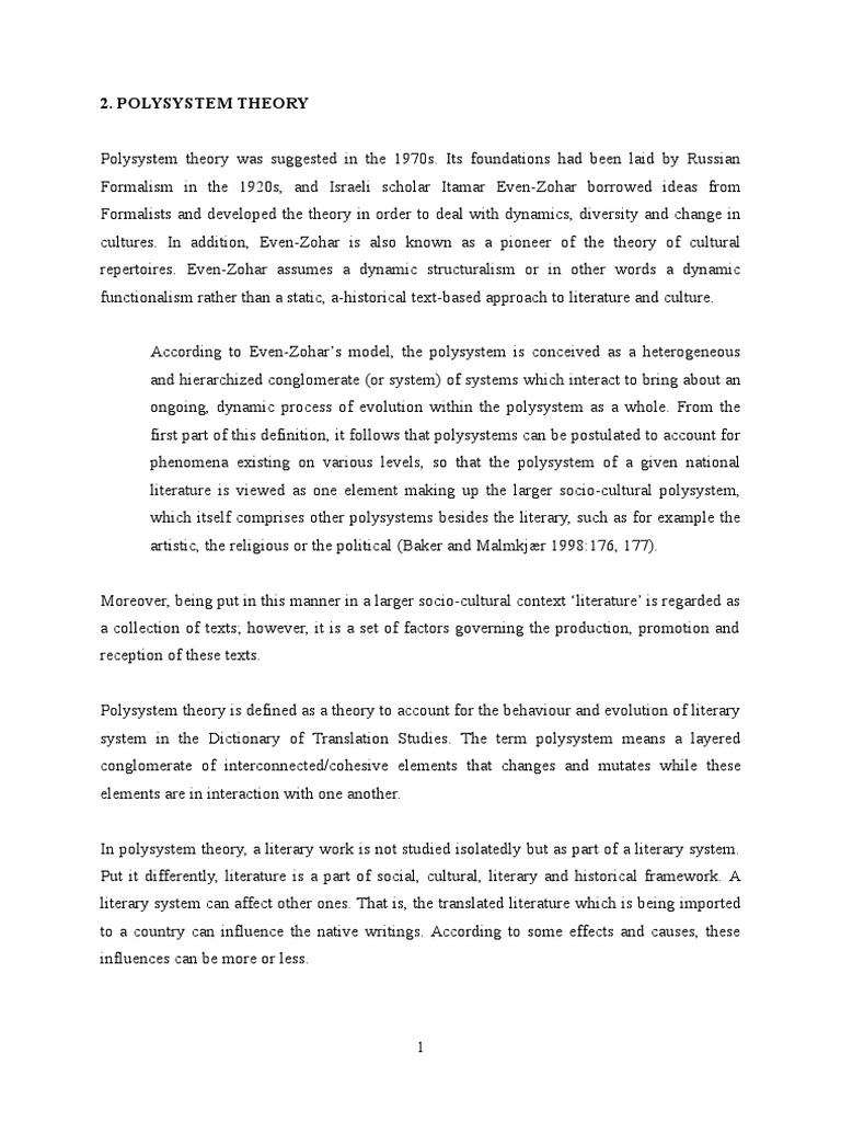 Polysystem Theory | PDF | Translations | Academic Discipline Interactions