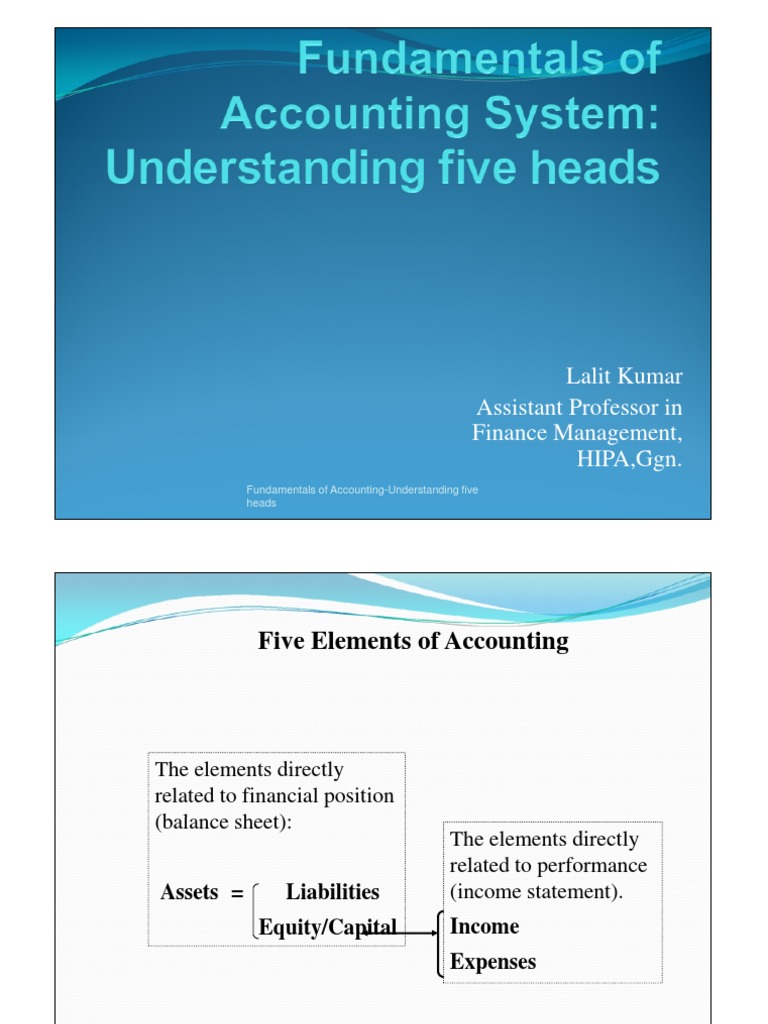 Five Heads of Accounting | Download Free PDF | Retained Earnings ...