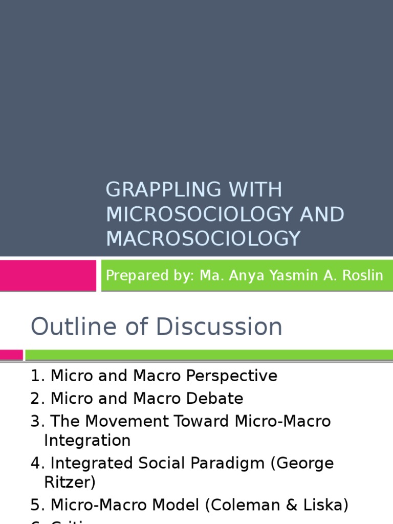 Grappling With Microsociology and Macrosociology | PDF | Sociology ...