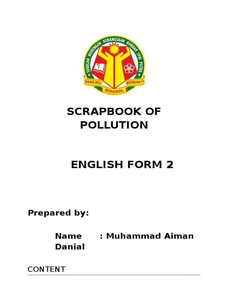 Scrapbook of Pollution: Prepared By: Name: Muhammad Aiman Danial | PDF ...