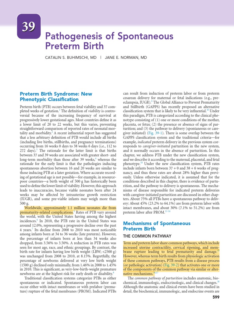 Pathogenesis of Spontaneous Preterm Birth | PDF | Inflammation | Toll ...